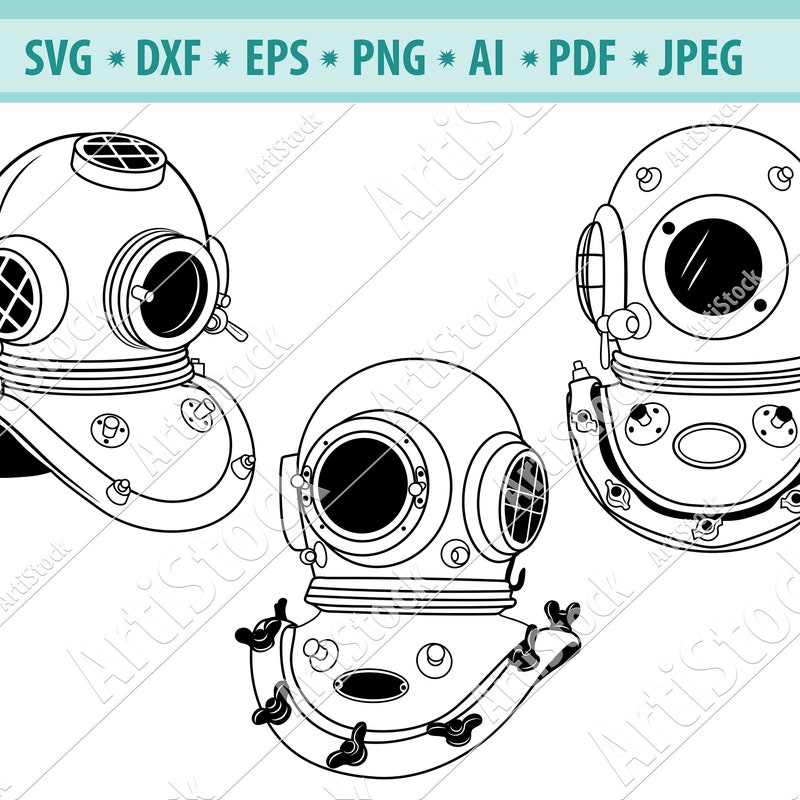 Dive Helmet Svg - Etsy