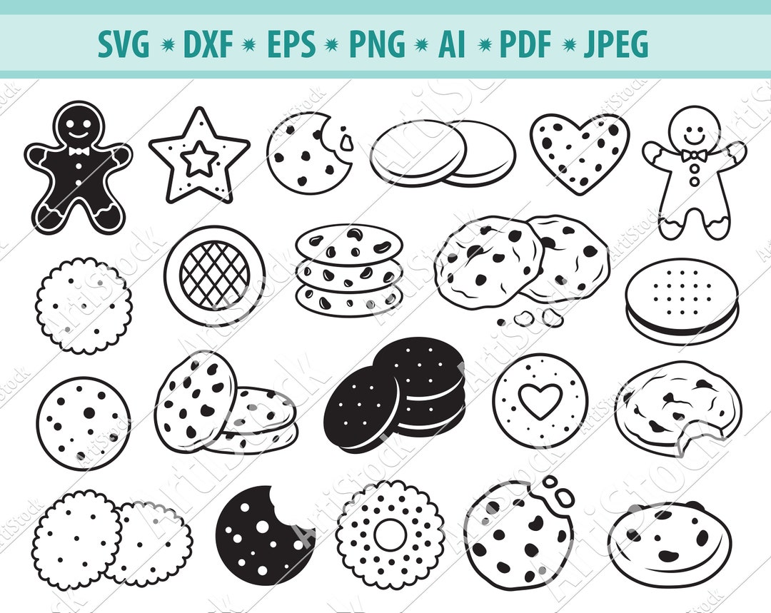 Cookies Svg, Baking Svg, Christmas Cookie Svg, Chocolate Chip Cookies ...