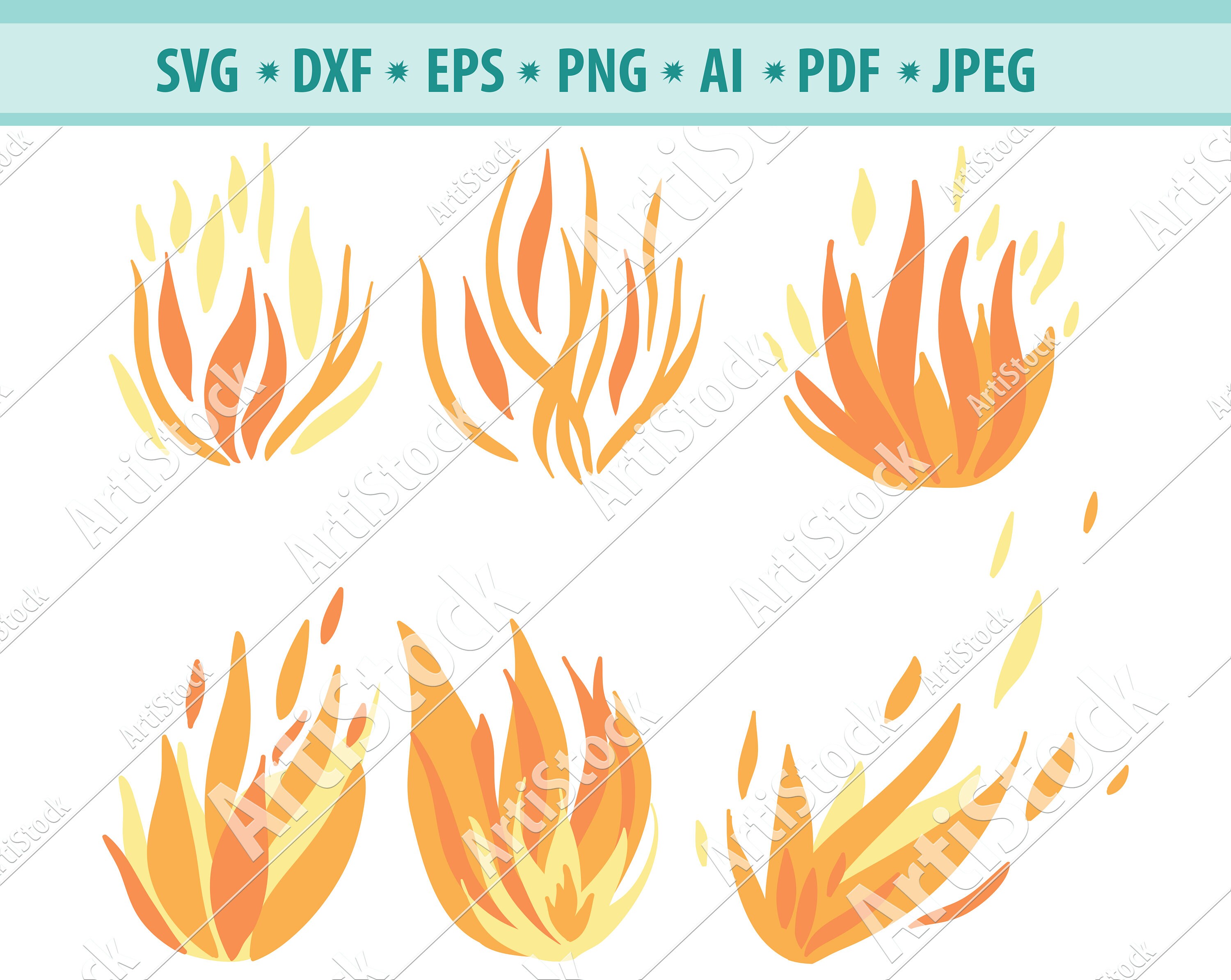 Fire SVG Flames SVG Fire Cricut Fire Dxf Flames Cutting | Etsy