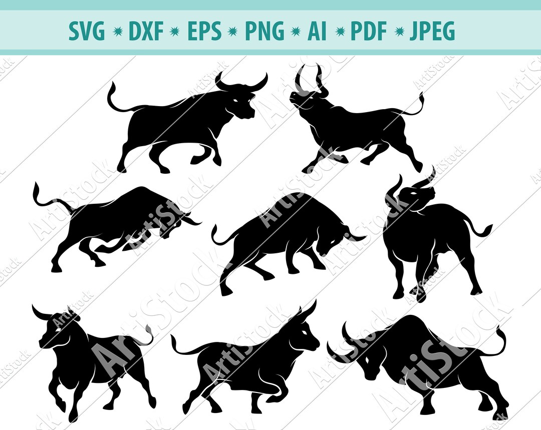 Bull SVG Bundle, Bull SVG, Bull Clipart Svg, Bull Cut Files for ...