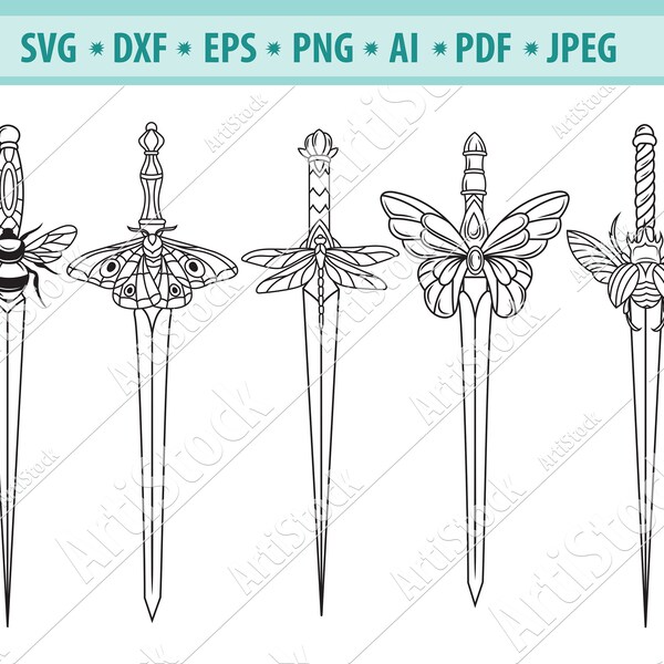 Butterfly Sword Svg - Etsy