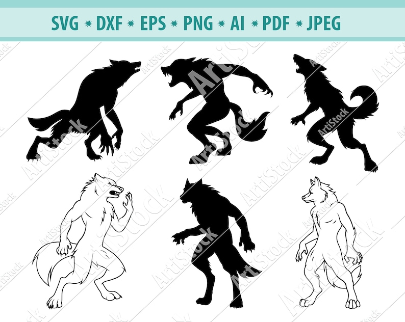Werewolf SVG Mythical Creature Svg Werewolf Cut Files Scary - Etsy