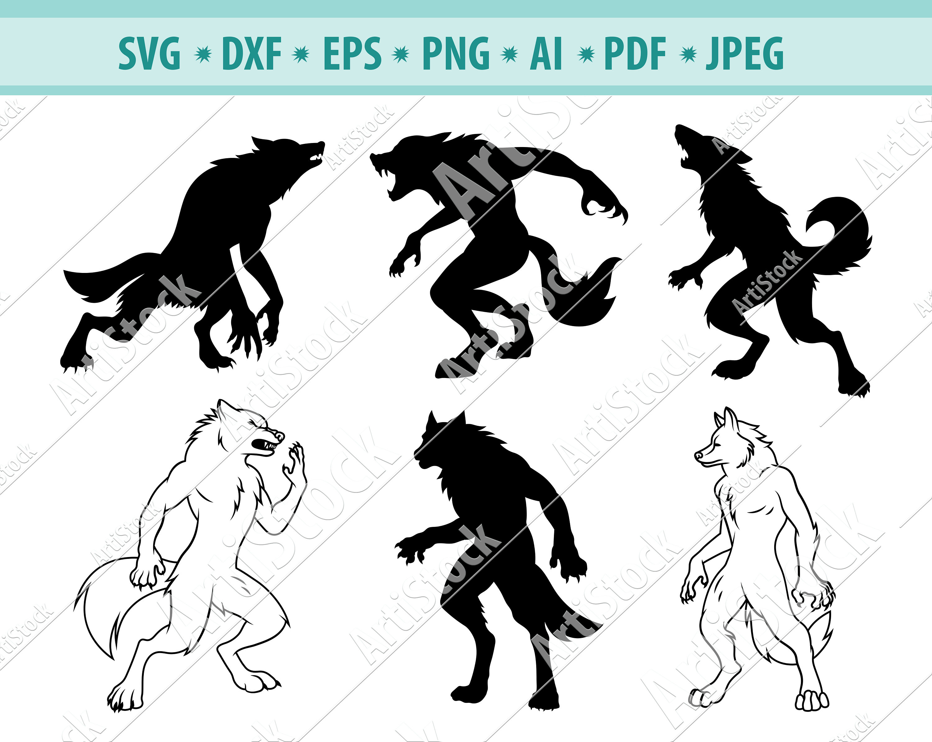 Werewolf SVG Mythical Creature Svg Werewolf Cut Files Scary - Etsy UK
