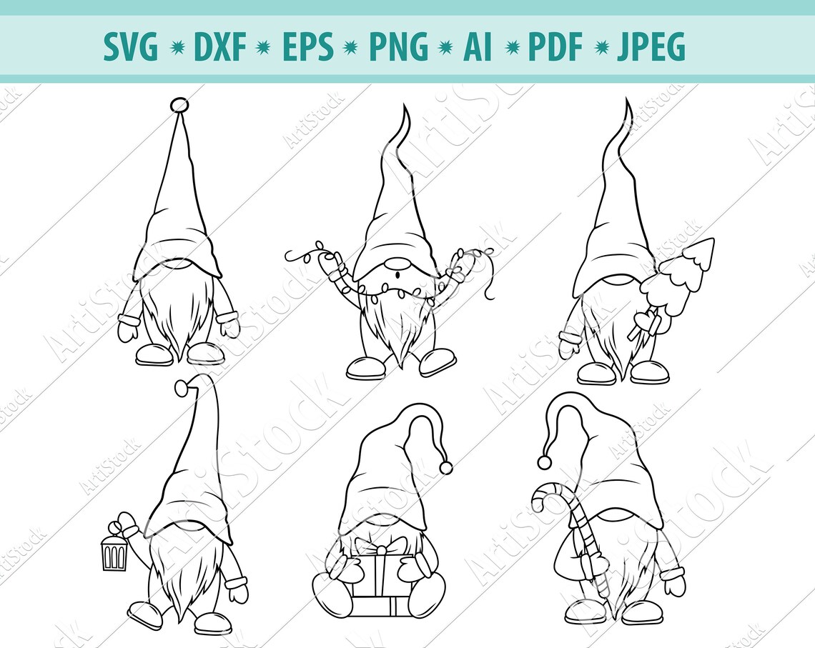 Gnome SVG Cute Garden Gnome SVG Nordic Gnome Svg Gnome - Etsy