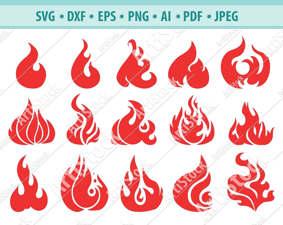 Fire SVG Flames SVG Fire Cricut Fire Dxf Flames Cutting - Etsy