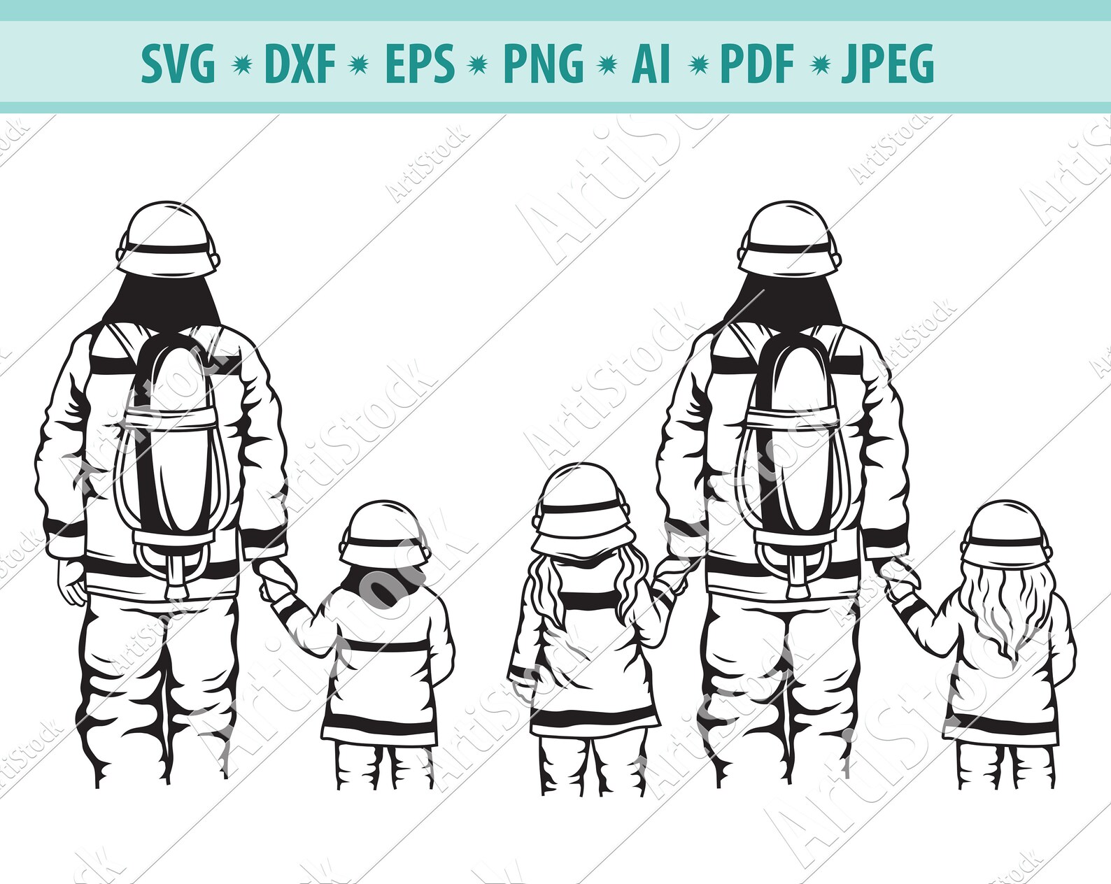 Firefighter SVG Fireman Father and Daughter Svg Firefighter - Etsy