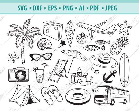 Travel Svg Bundle Sea Rest Svg Surfing Svg Tourism Svg | Etsy Australia