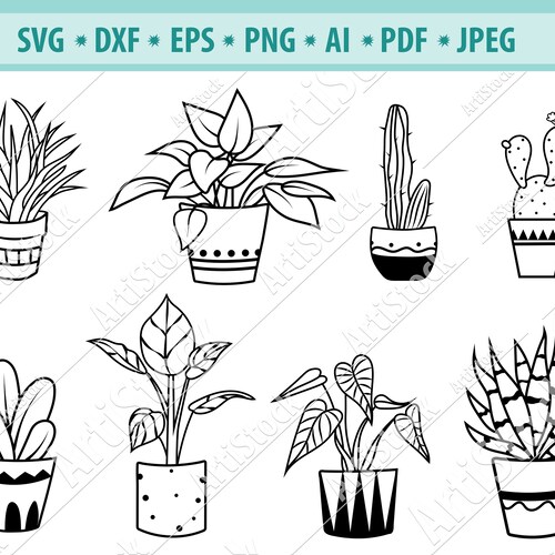 Plants SVG Potted Plants Svg Houseplants Svg Flower Pot - Etsy Canada