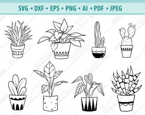 Plants SVG Potted Plants Svg Houseplants Svg Garden Plants - Etsy