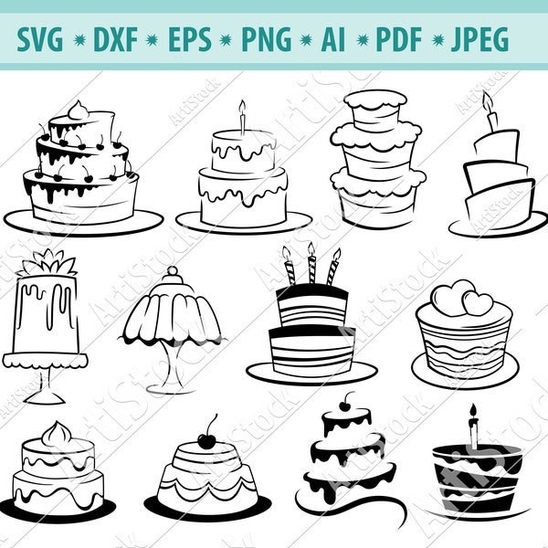 Tiered Cake Svg - Etsy