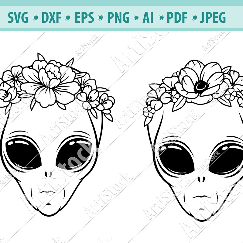 Alien Head Svg - Etsy