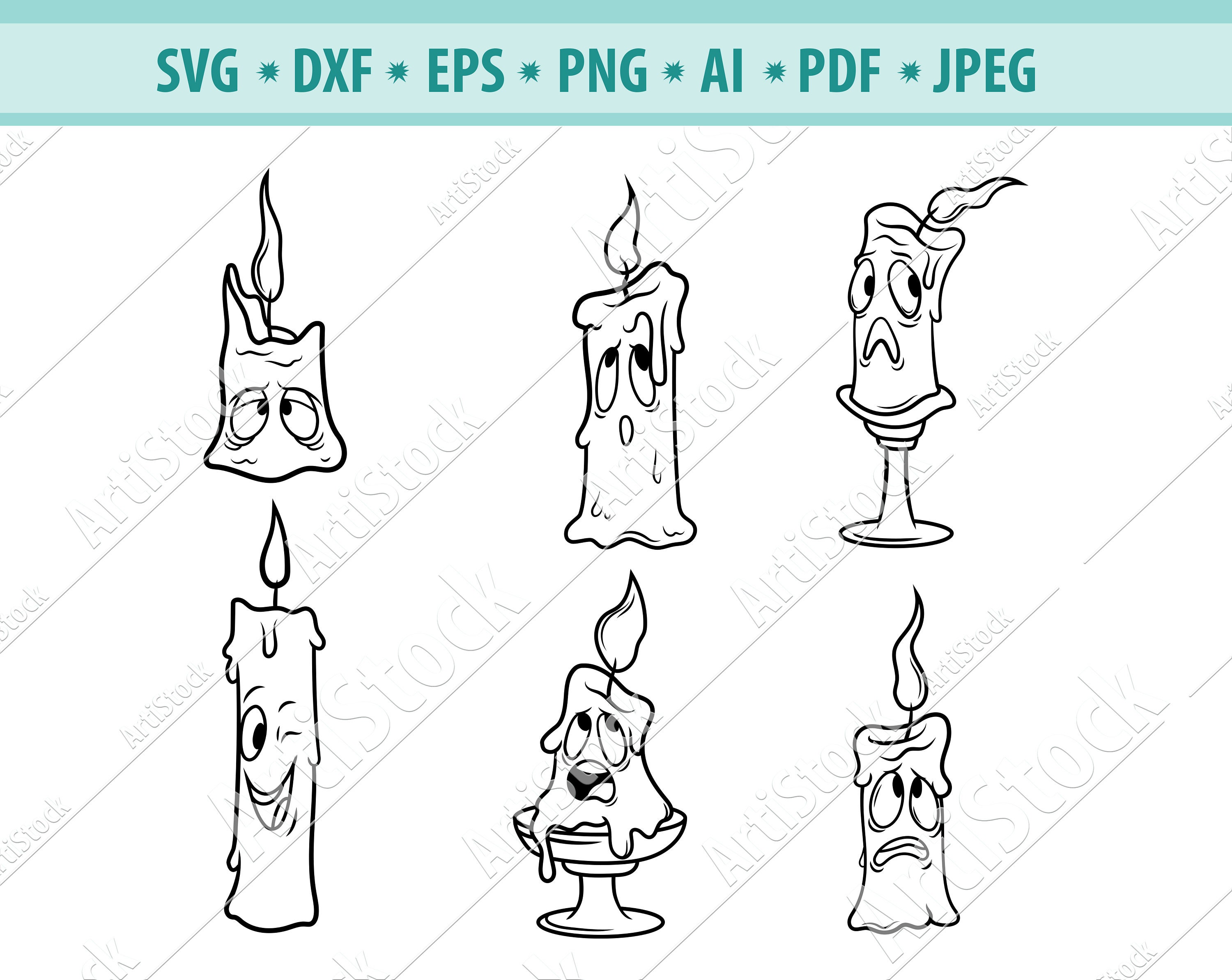 Candle SVG Bundle Emotion candles SVG Candles Clipart Funny - Etsy México