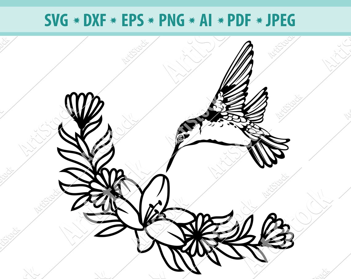 Hummingbird SVG File Hummingbird Wreath Svg Hummingbird and | Etsy