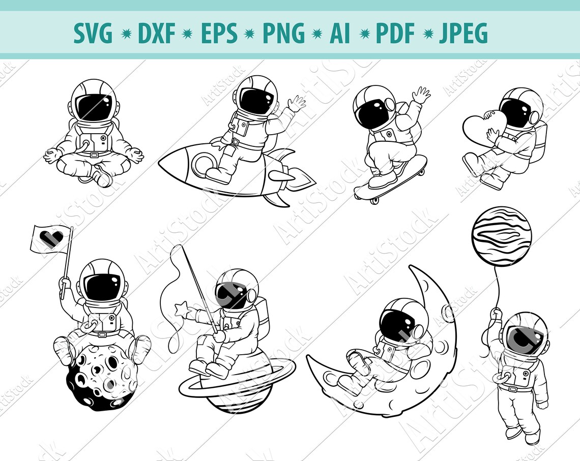 Cute Astronaut Svg Kid Astronaut Svg Space Svg Spaceman - Etsy Ireland