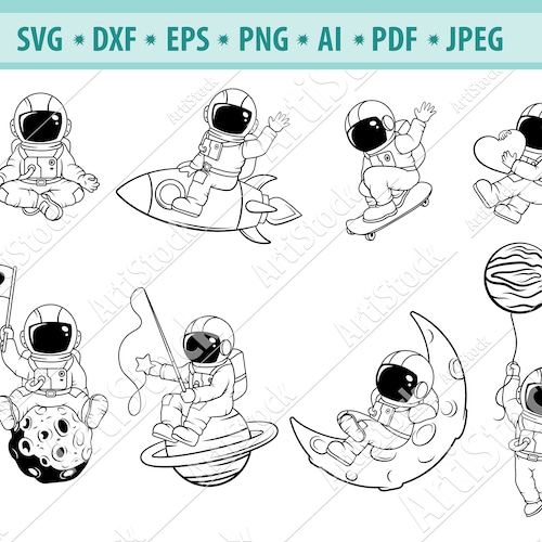 Cute Space Astronaut SVG Spaceman SVG Universe SVG - Etsy