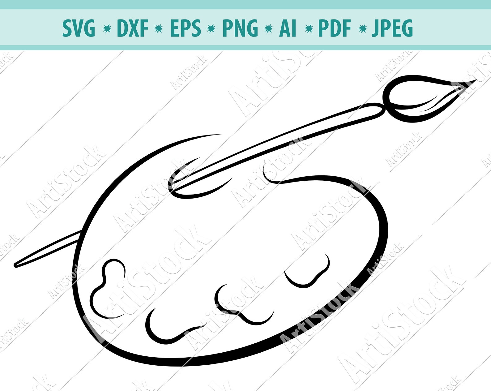 Artist Paint Palette SVG Paint Brush Artist Palette vinyl | Etsy