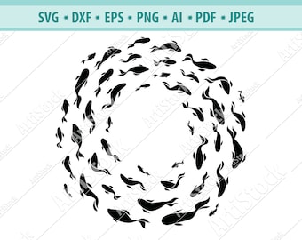 School of Fish Svg | Etsy