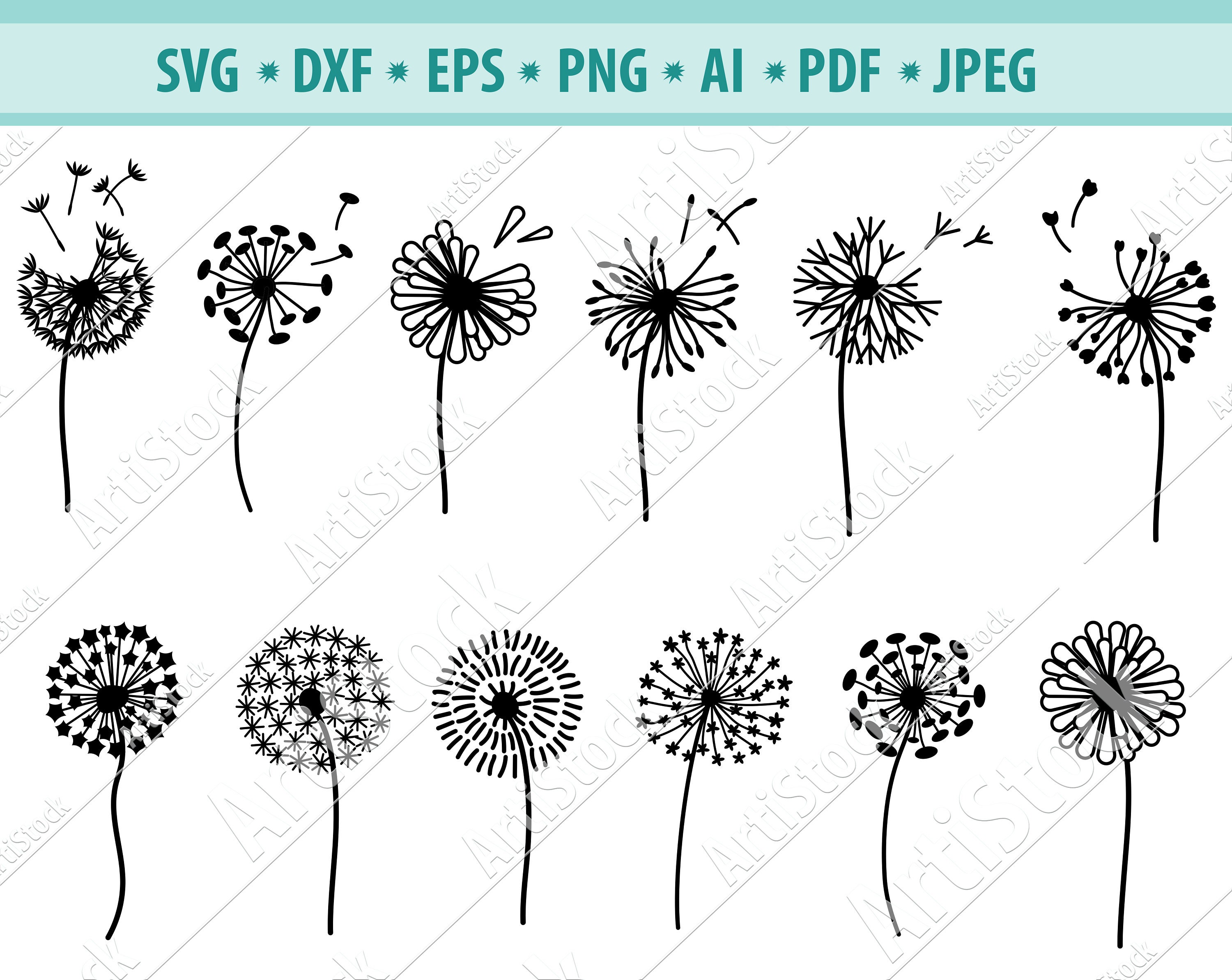 Dandelion Flower Svg Nature Wish Svg Garden Plant Svg Grow | Etsy