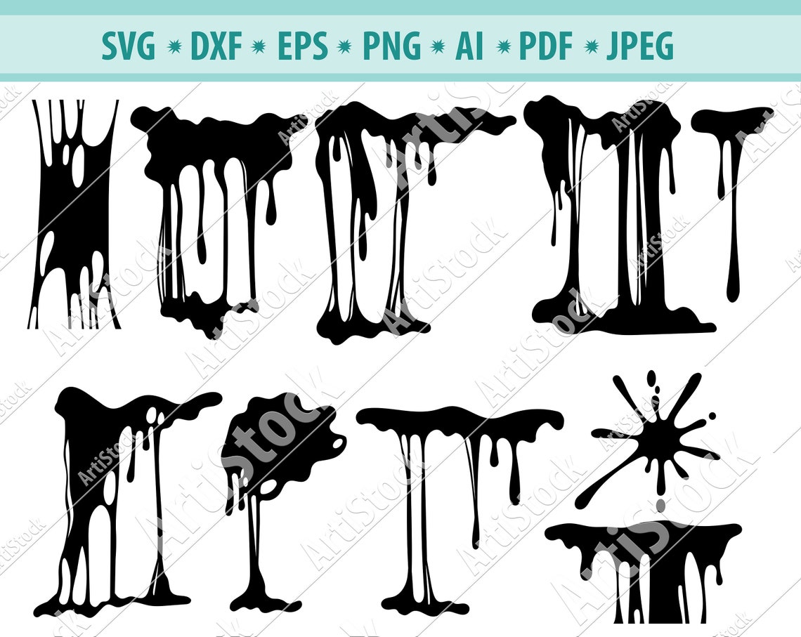 Dripping Borders Svg Dripping Liquid Svg Dripping Borders - Etsy