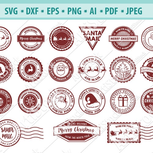 North Pole Svg Bundle North Pole Mail Express Post Svg Santa - Etsy