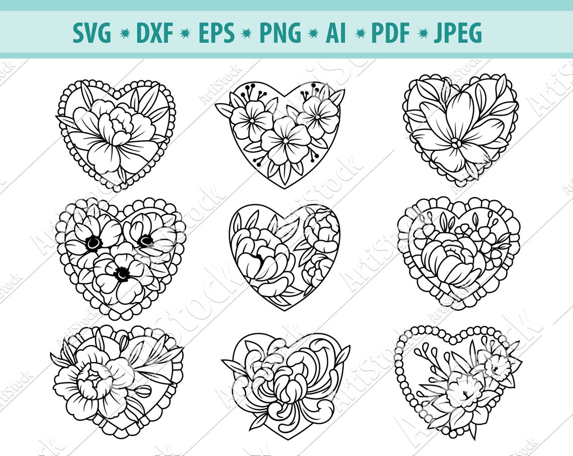 Heart SVG File, Heart Cut File, Love Symbol Svg, Valentines Day SVG ...