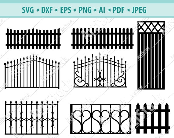 Fences Svg Bundle Fences Svg Iron Fences Svg Fence Clipart | Etsy Canada