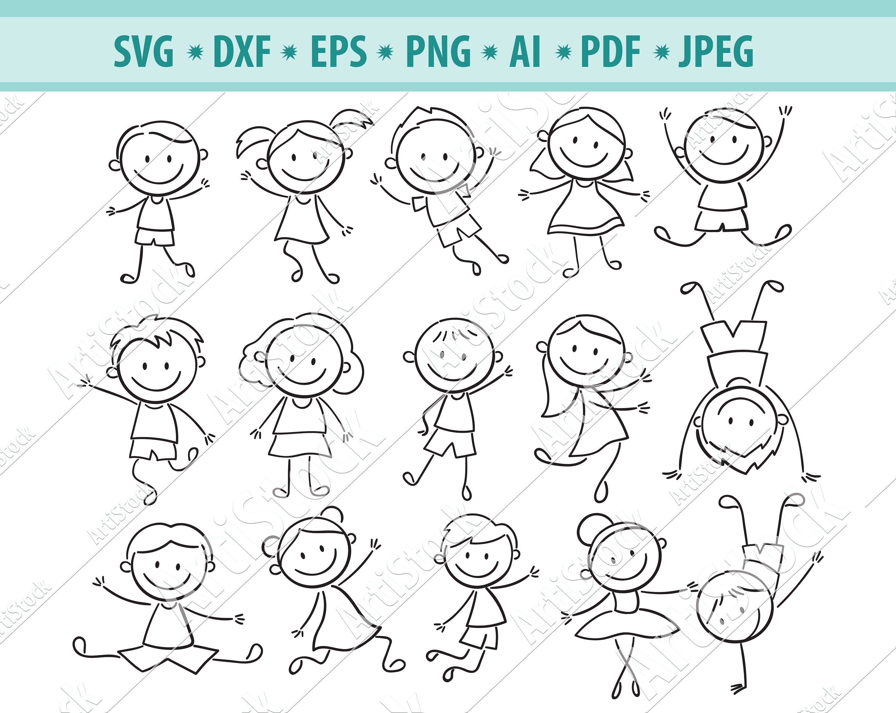 Stick Kids Svg Bundle Stick Kids Cut Files Stick Kids - Etsy Israel