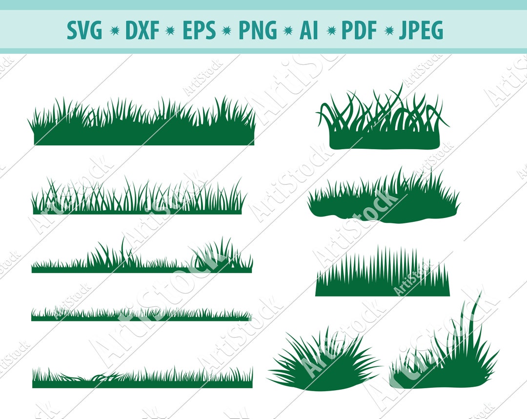 Grasses SVG File, Grass SVG, Grass Clipart, Wild Grass Border SVG ...