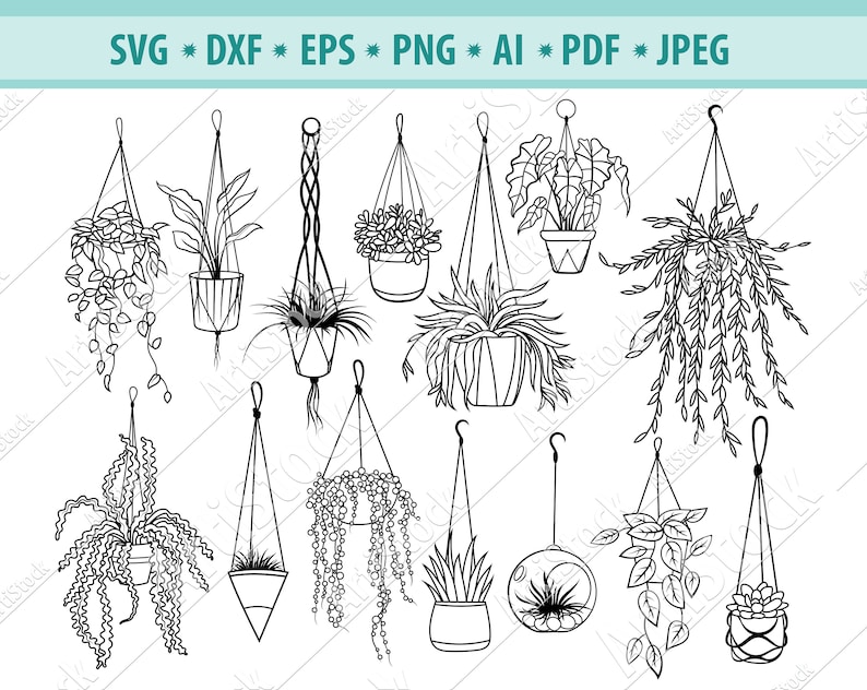 Plants SVG, Potted Plants Svg, Houseplants Svg, Flower Pot Clipart ...