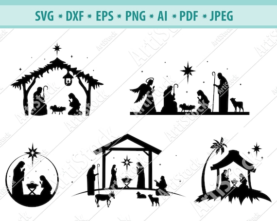 Krippe SVG Krippen svg Weihnachten SVG Weihnachtsdekoration | Etsy