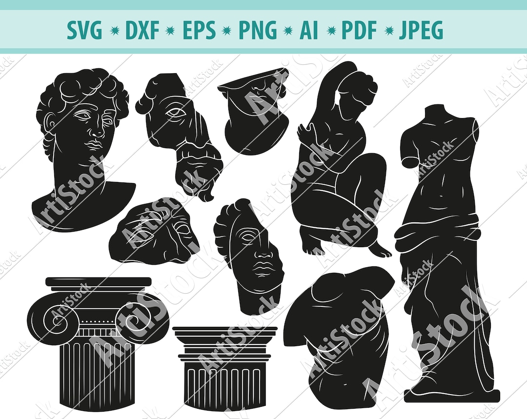 Greek Statue Svg, Antique Architecture Svg, Antique Statue Svg ...