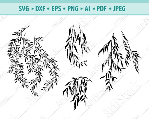 Willow Svg Willow Tree Branch Svg Tree Branches Svg Vine Etsy