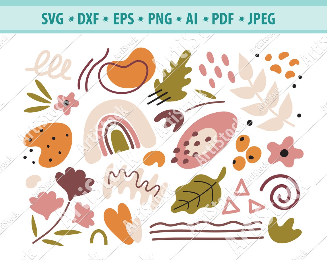 Abstract Shapes SVG Abstract Hand Drawn Svg Shapes Clipart - Etsy