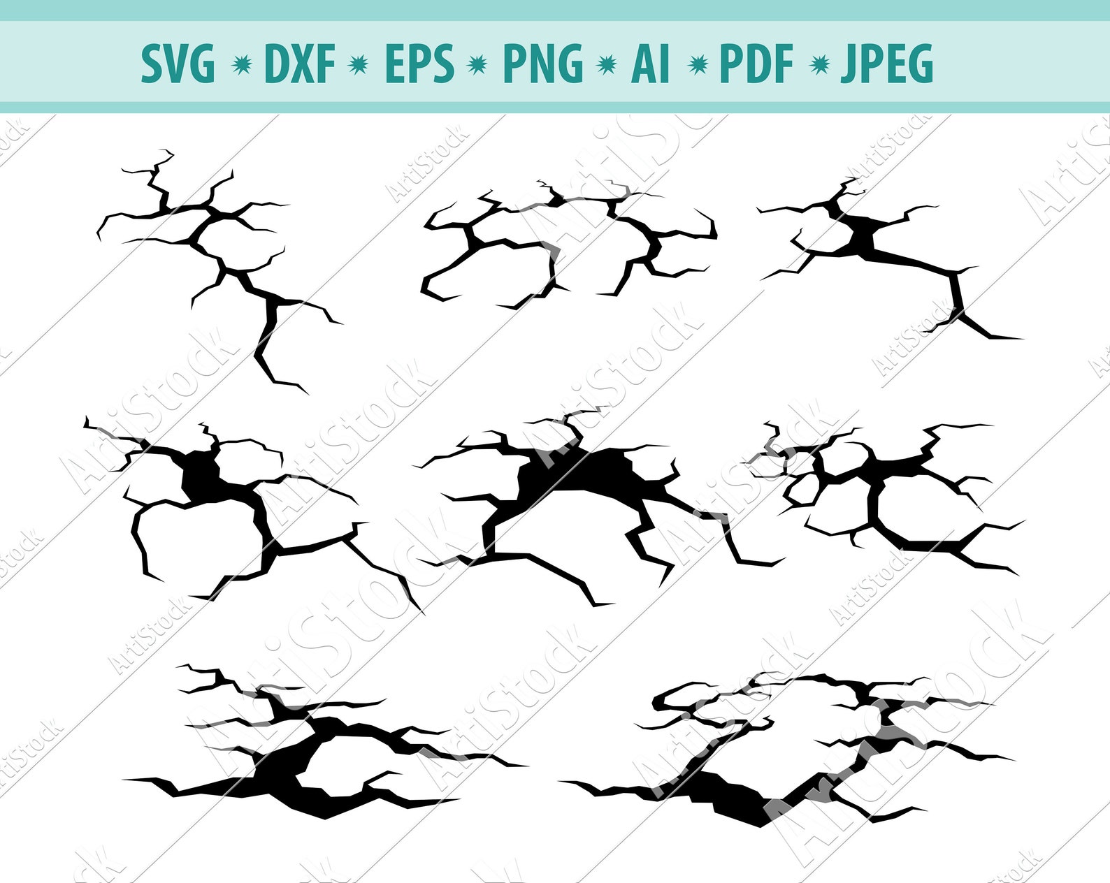Cracks Svg File Cracks Digital Clipart Lightning SVG Instant | Etsy