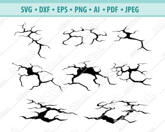 Cracks Svg File Cracks Digital Clipart Lightning SVG Instant | Etsy