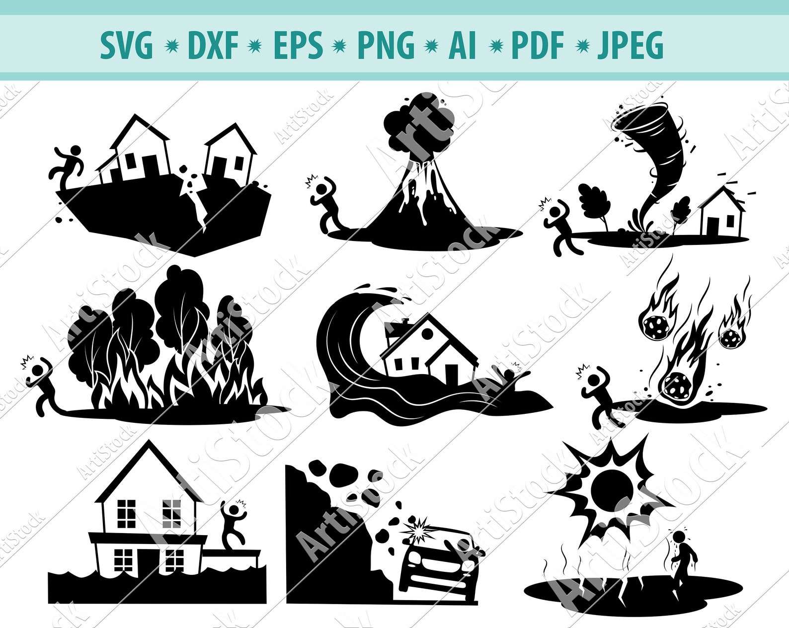 Natural Disasters Svg, Hurricane Svg, Cataclysms Svg, Disaster Bundle ...