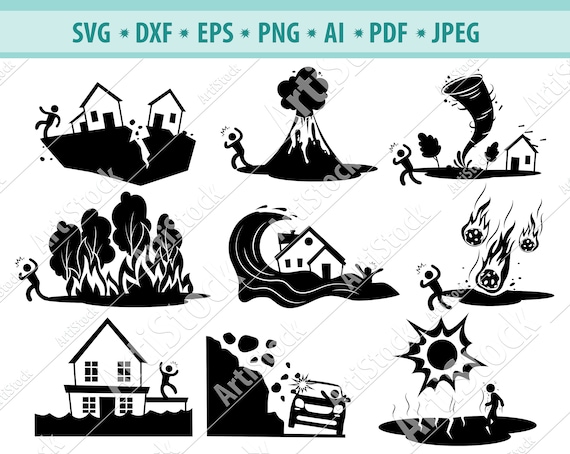 Natural Disasters Svg Hurricane Svg Cataclysms Svg Disaster | Etsy