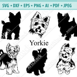 Yorkie SVG Yorkie Silhouettes Dog SVG Digital Cutting | Etsy