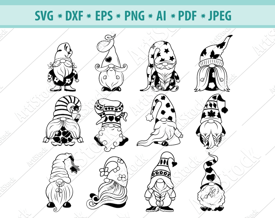 Gnome SVG Cute Garden Gnome SVG Nordic Gnome Svg Gnome - Etsy