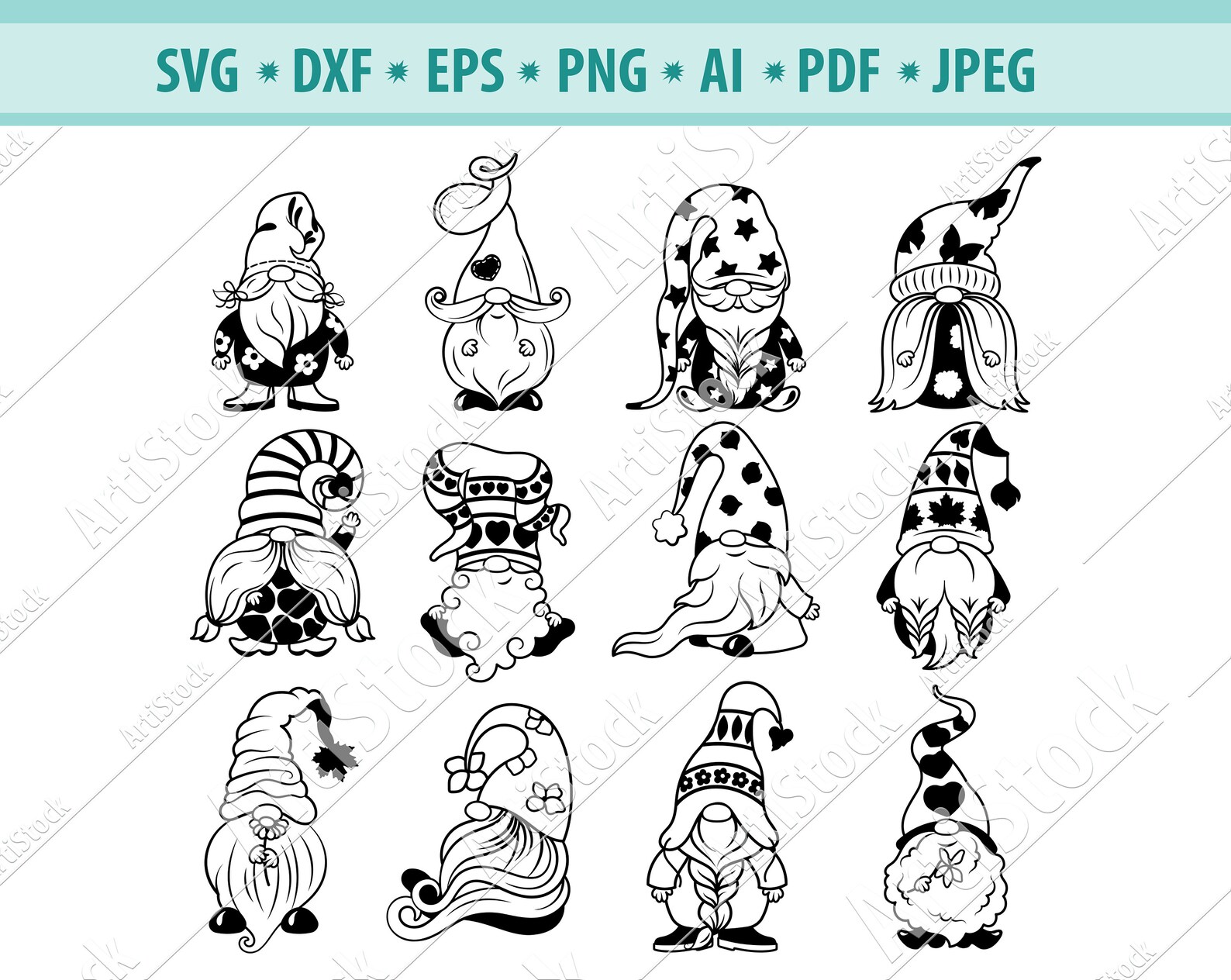 Gnome SVG Cute Garden Gnome SVG Nordic Gnome Svg Gnome | Etsy