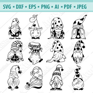 Gnome SVG Cute Garden Gnome SVG Nordic Gnome Svg Gnome - Etsy