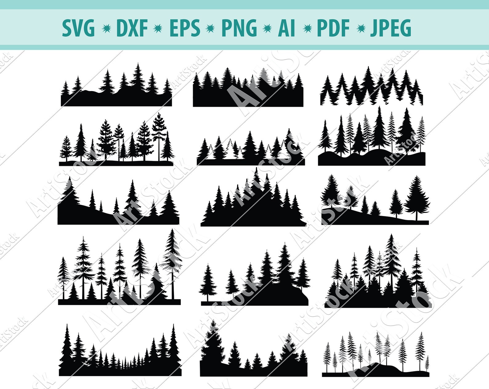 Forest Svg File Spruce Forest Svg Nature Svg Forest - Etsy Canada