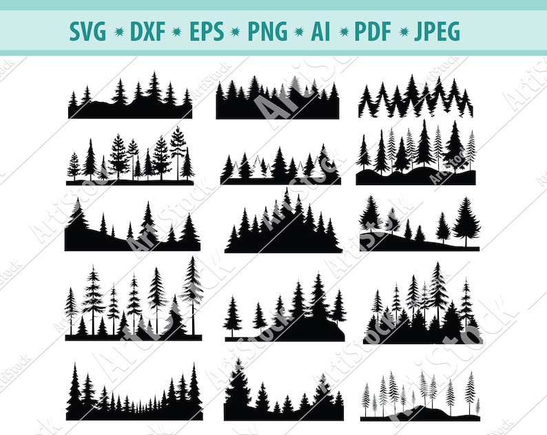 Forest Svg File Spruce Forest Svg Nature Svg Forest | Etsy