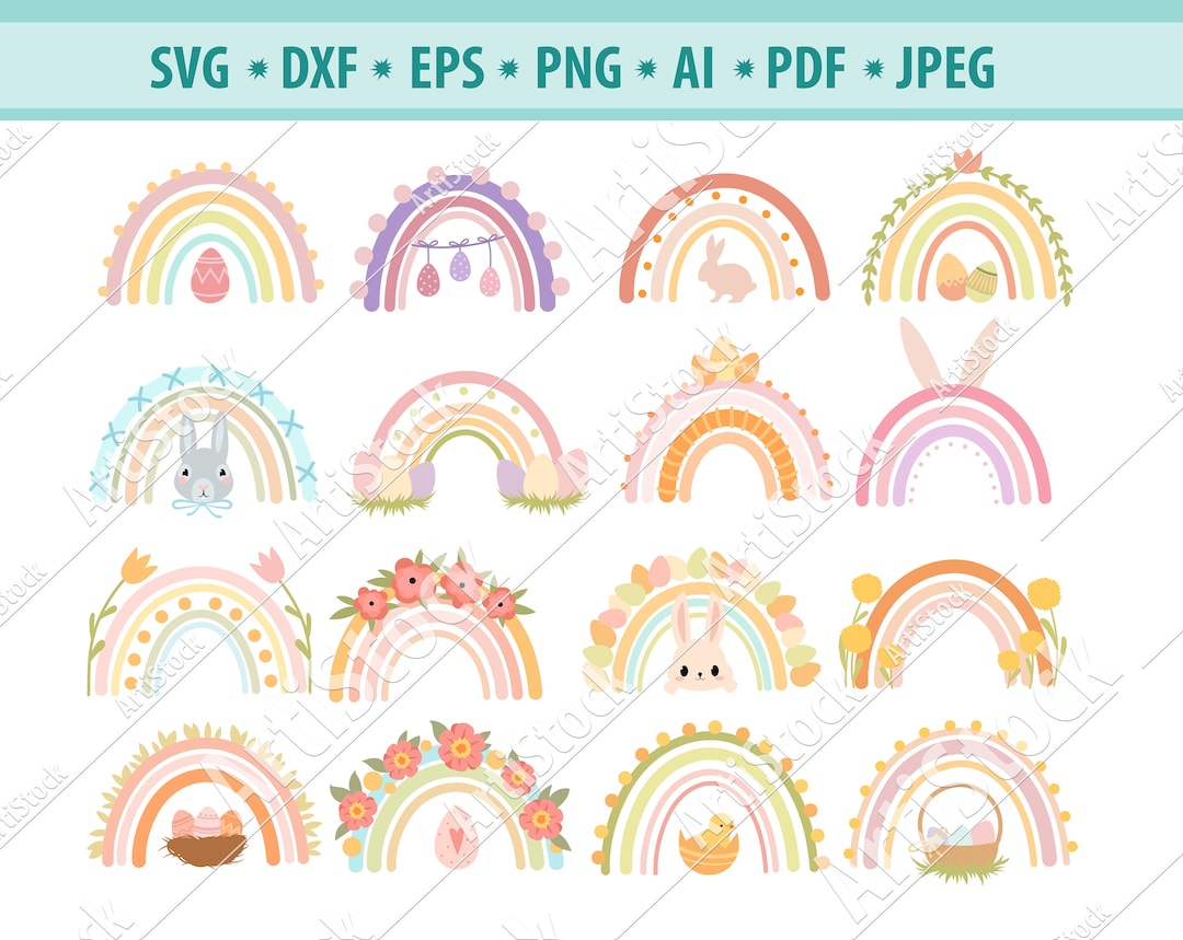 Rainbow SVG File, Easter Rainbow Svg, Baby Shower Svg, Rainbow Cut File ...