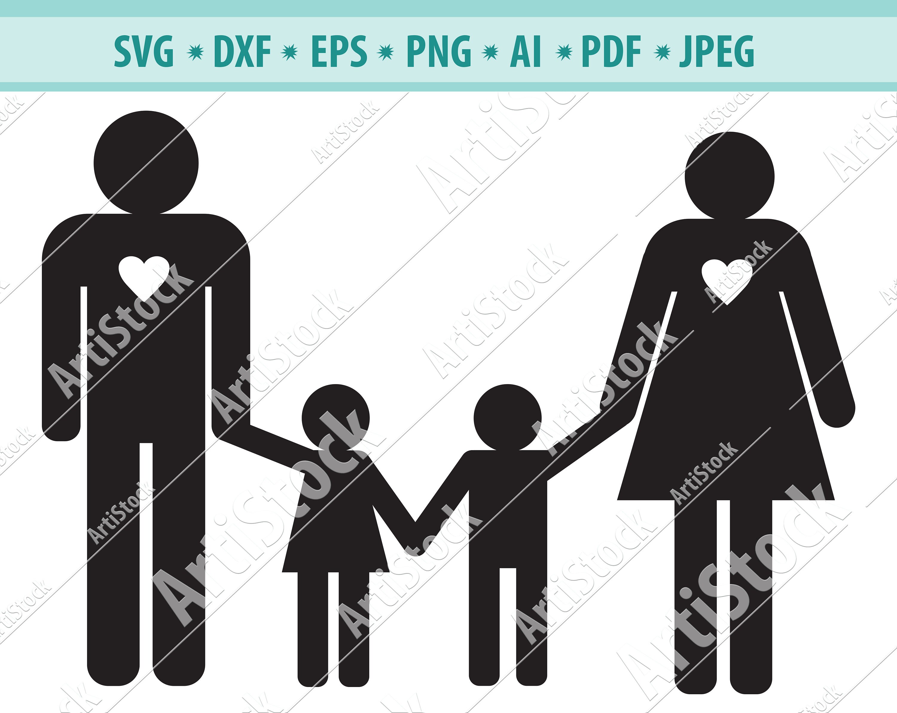 Family Icon Svg Family Svg Parents Svg Children Svg Happy - Etsy Denmark