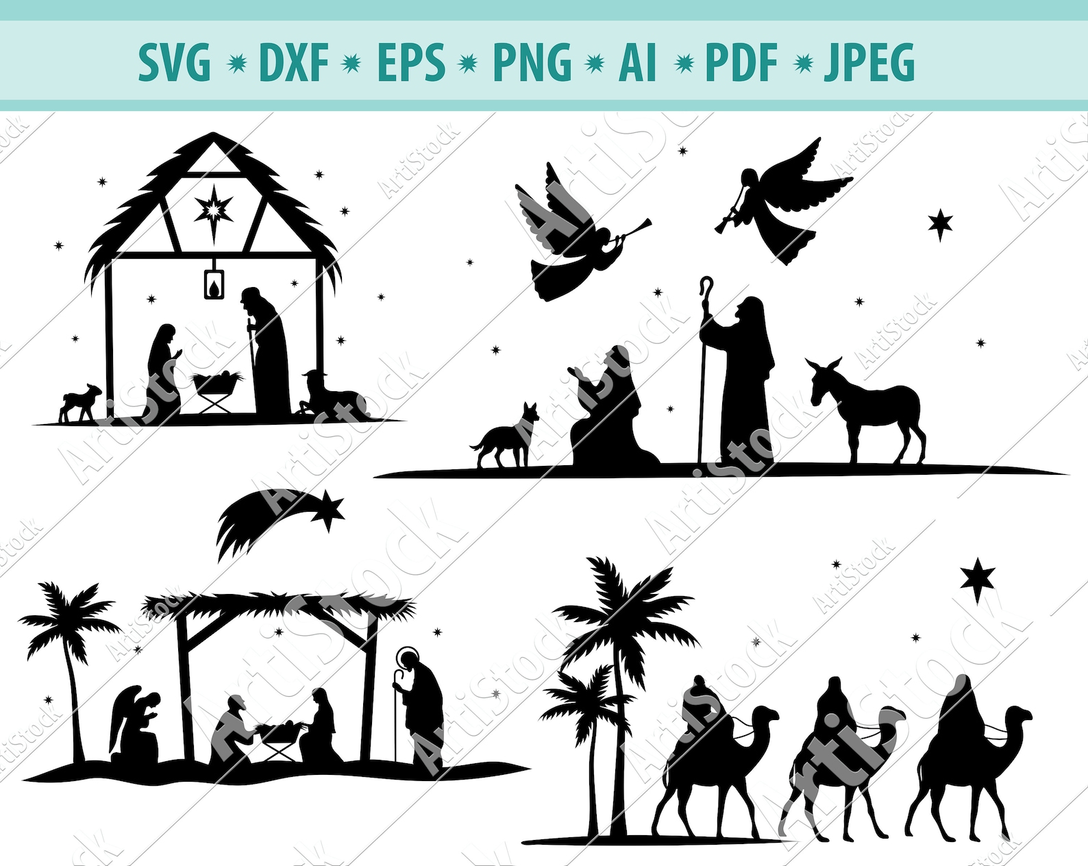 Nativity SVG Nativity Scene Svg Christmas SVG Holiday - Etsy