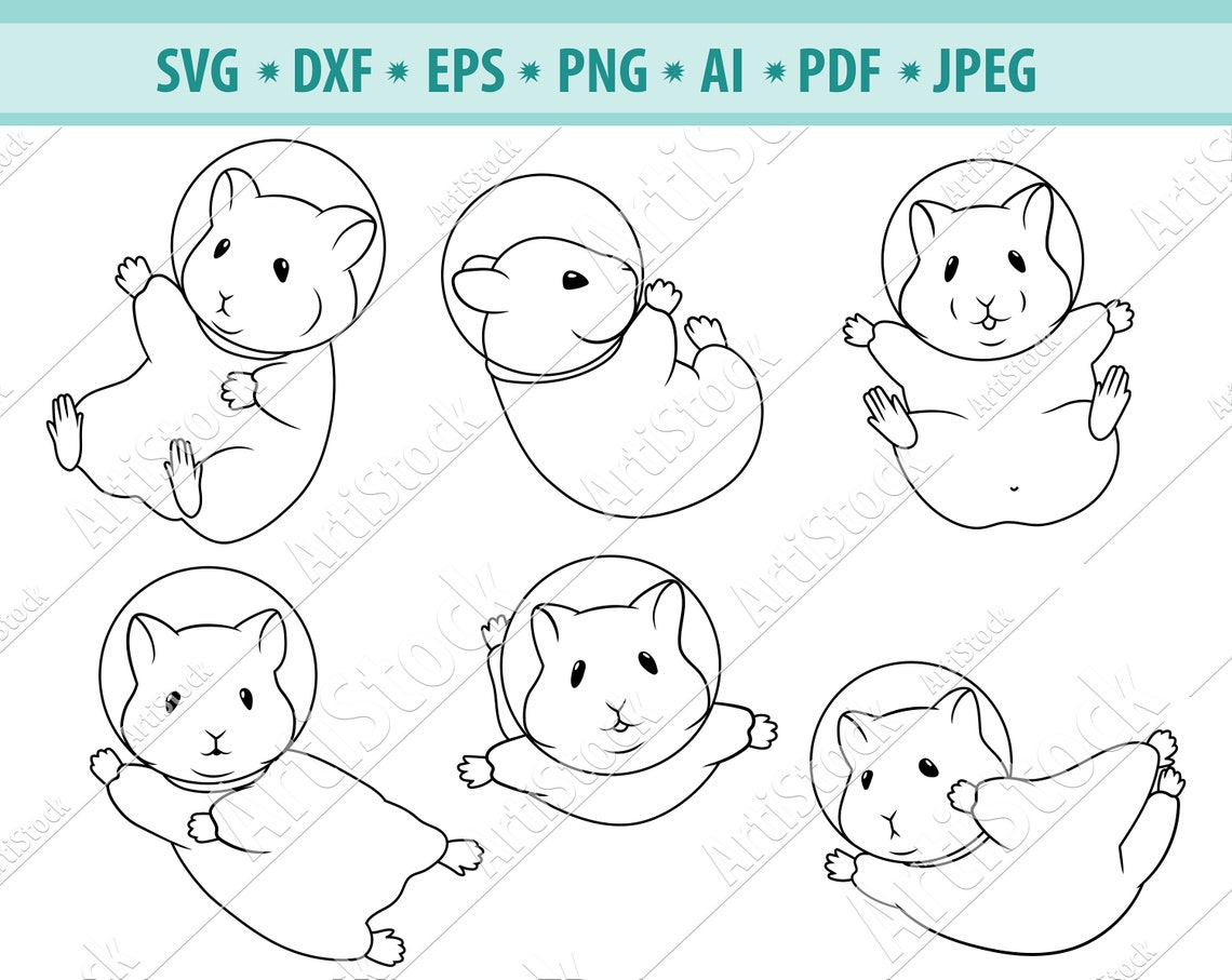 Hamster Svg File Hamster Travel Into Space Svg Hamster | Etsy