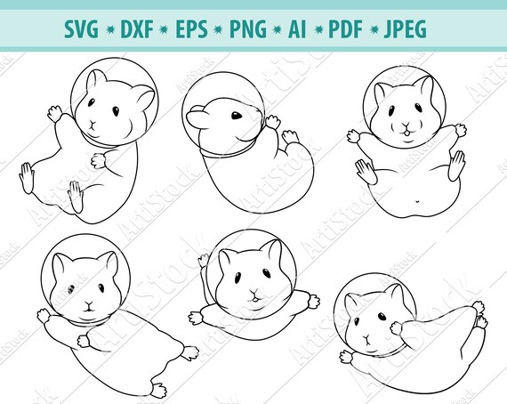 Hamster Svg File Hamster Travel Into Space Svg Hamster | Etsy