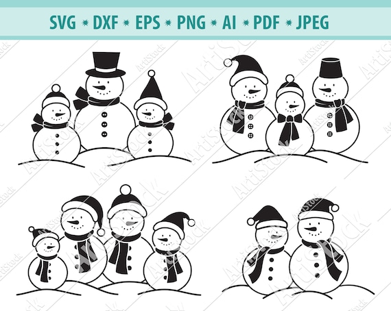 Snowman Family SVG Christmas Svg Merry Christmas Svg File - Etsy