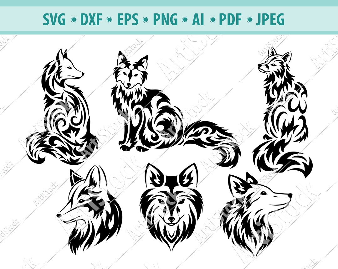 Tribal Fox Svg, Forest Animal Svg, Ornament Fox Svg, Flower Fox Svg ...